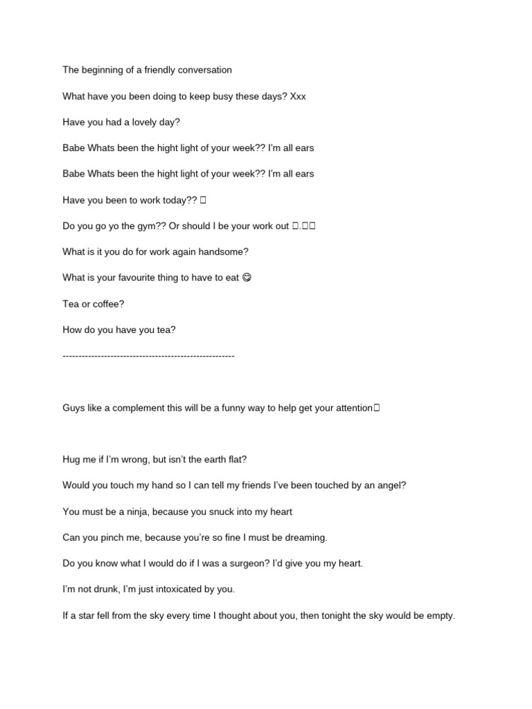 The Beginning of A Friendly Conversation | PDF