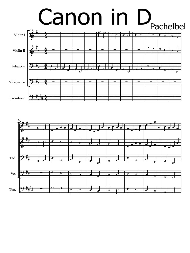 Canon in D (2) | PDF | Pachelbel's Canon | Compositions