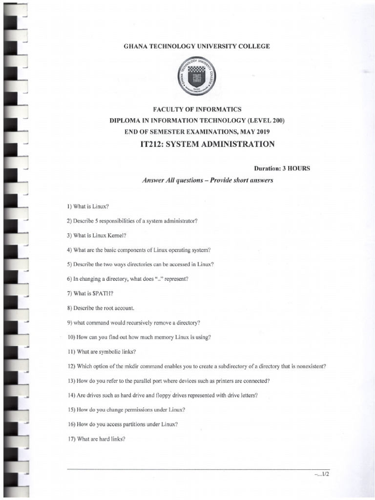 It212 System Administration | PDF