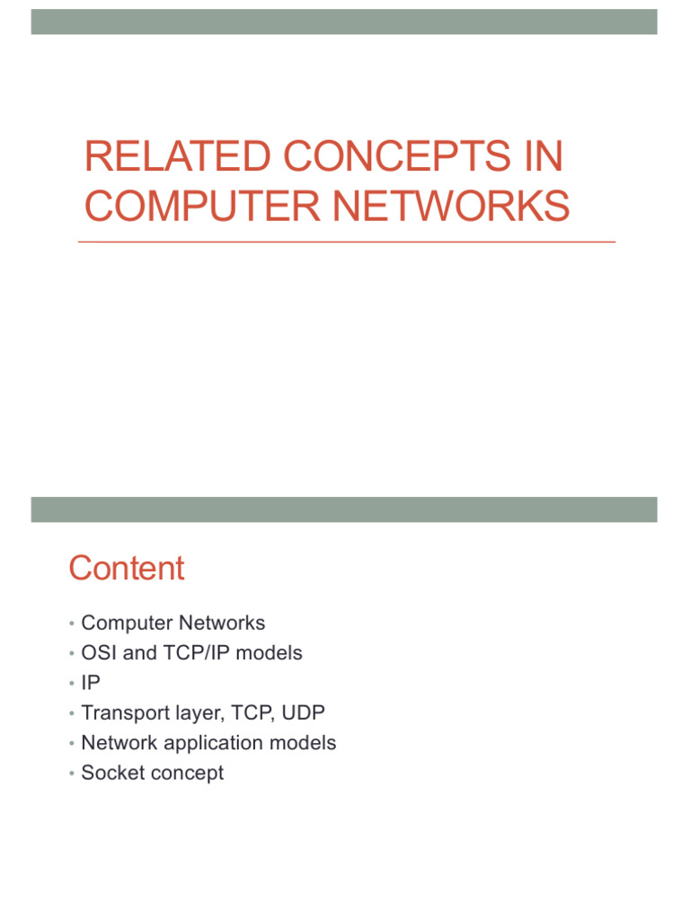 02-Related Concept in Computer Networks (1) | PDF | Internet Protocol Suite | Osi Model