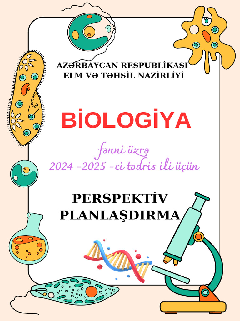 Blue Yellow Colorful Doodle Fun Science Biology Project Page Border | PDF
