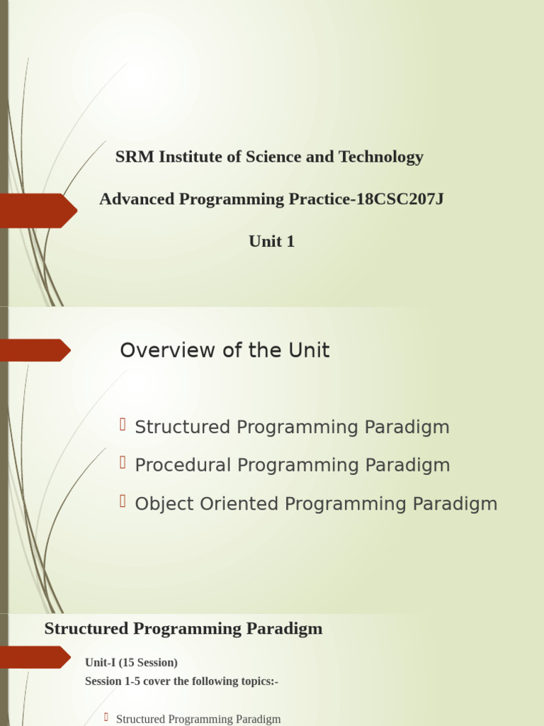Unit1 - Structured Theory and Demo | PDF | Control Flow | Programming Paradigms