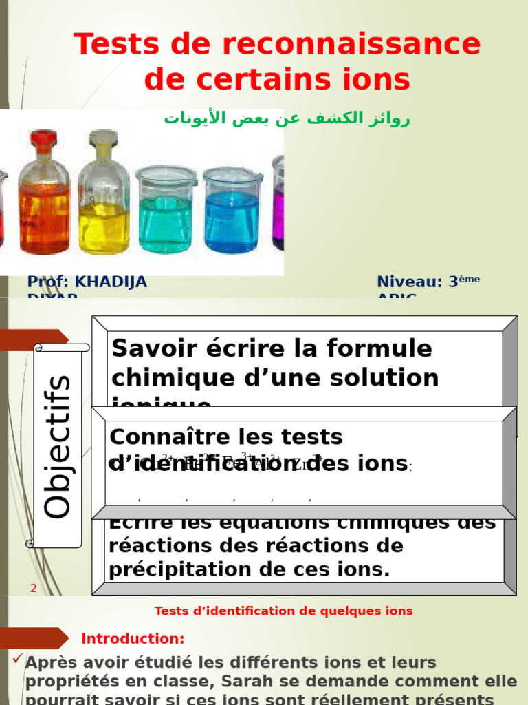 Tests d'Identification d'Ions[1] | PDF | Ion | Substances chimiques
