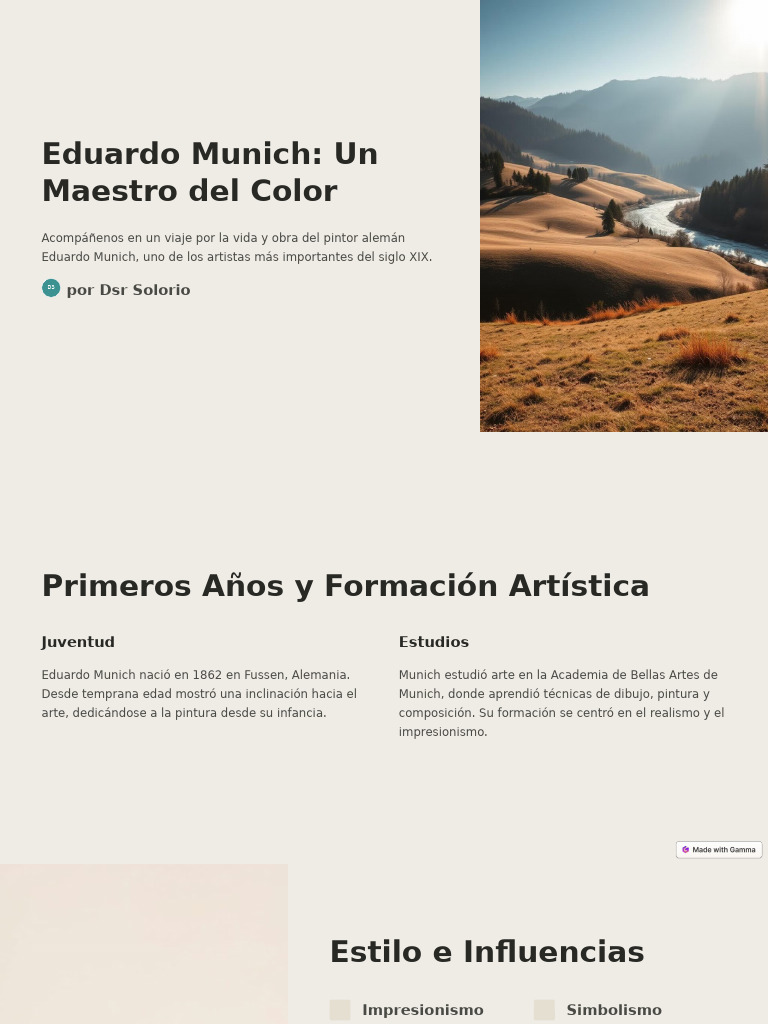 Eduardo Munich: Arte y Color | PDF | Pintura de paisaje | Impresionismo