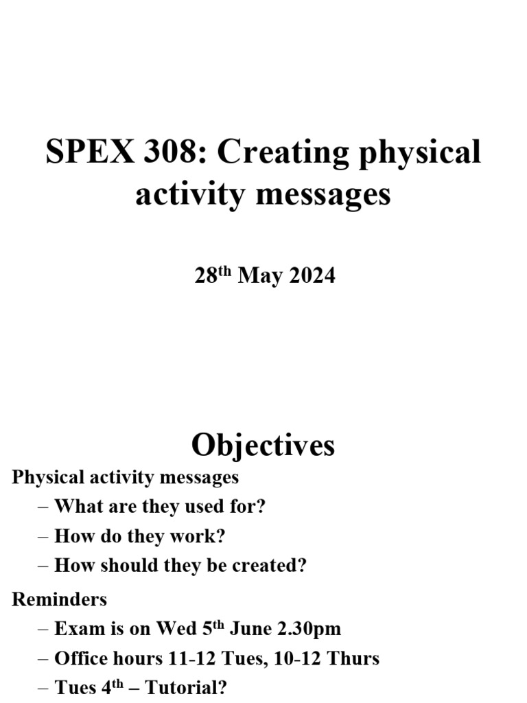 Lecture 25 - Creating Physical Activity Messages | PDF | Framing ...