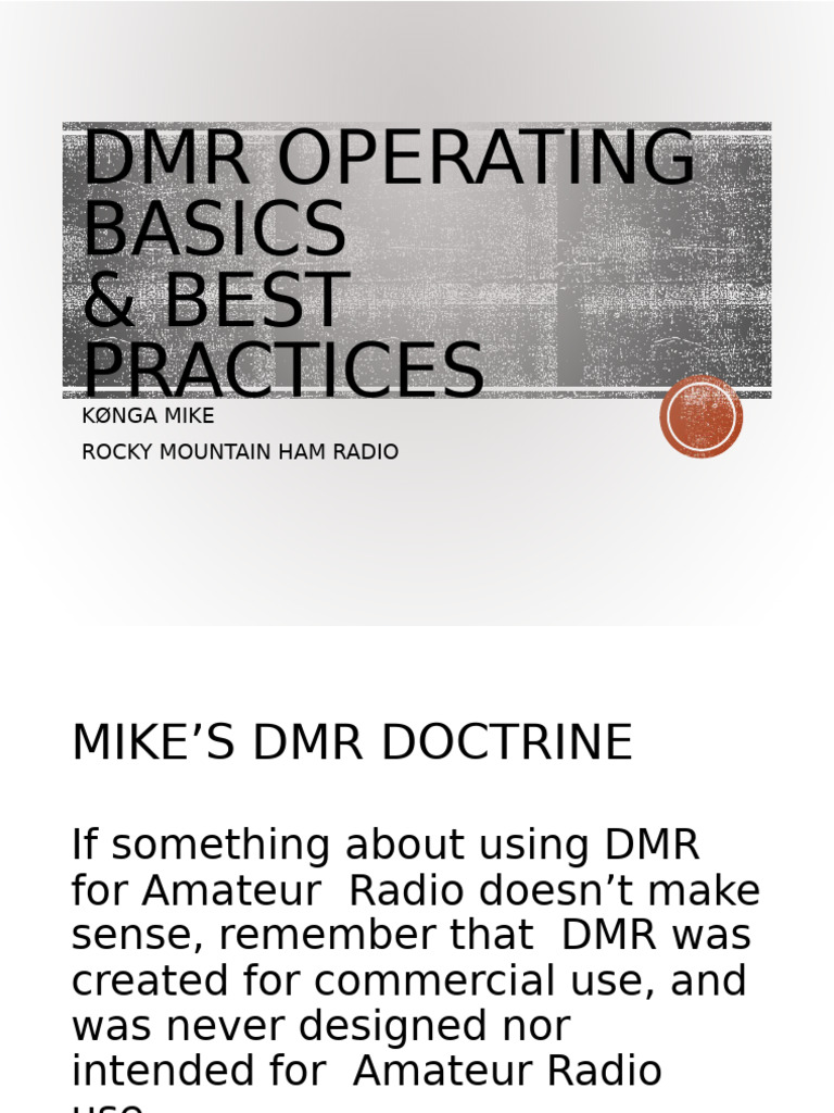 DMR Basics and Best Practices Guide | PDF | Radio | Radio Technology