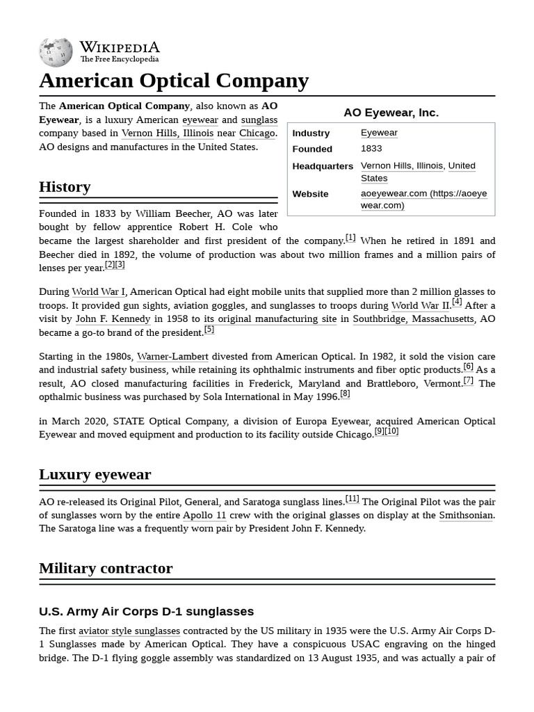 American_Optical_Company | PDF | Human Eye | Glasses