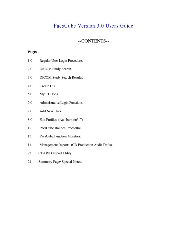 PacsCube Version 3 Contents | PDF | Icon (Computing) | Compact Disc