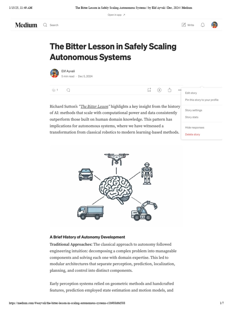 Bitter Lesson in Scaling Autonomous Systems | PDF | System | Artificial Intelligence