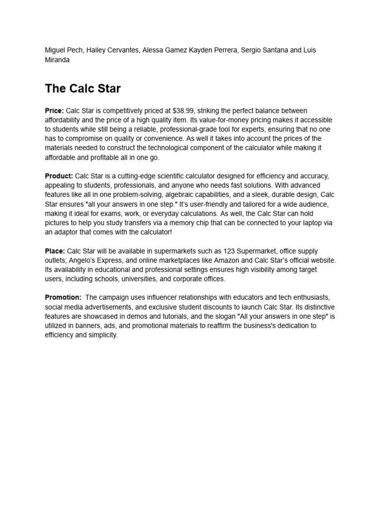 Calc Star: Affordable Scientific Calculator | PDF