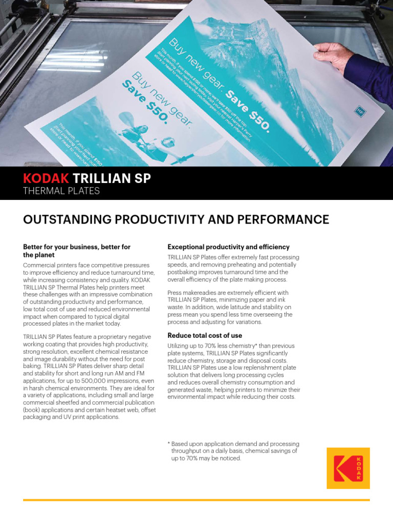 KODAK TRILLIAN SP Thermal Plate Datasheet EN | PDF | Printer (Computing ...