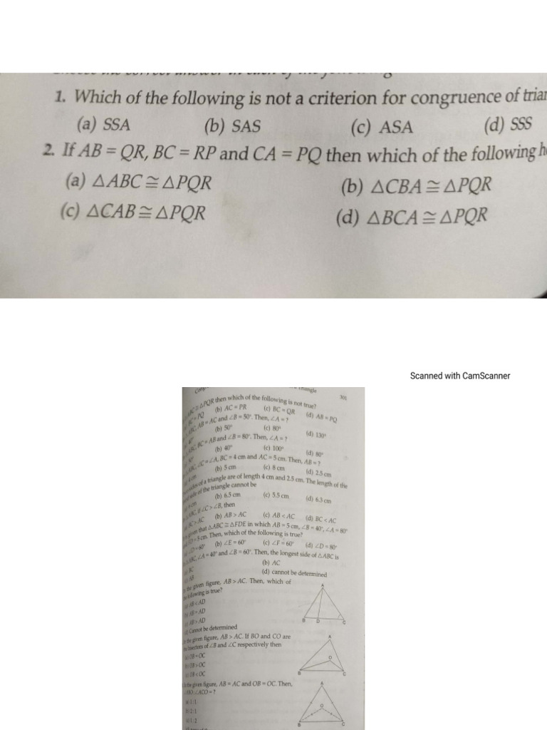 MCQ TRIANGLES 9 | PDF