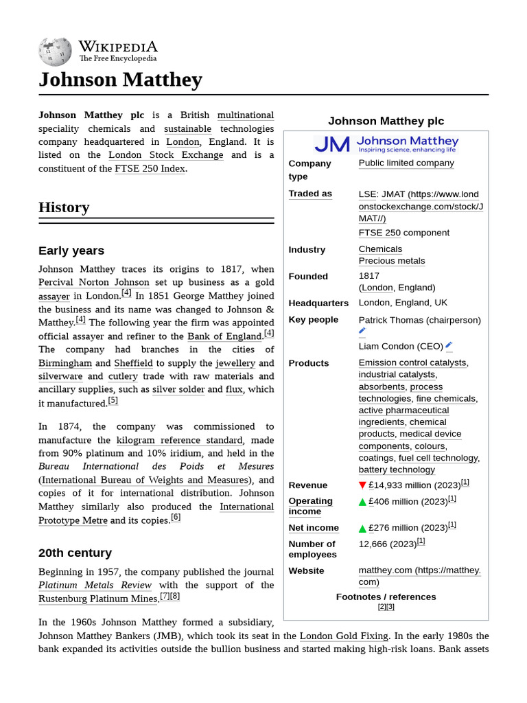 Johnson_Matthey | PDF | London Stock Exchange
