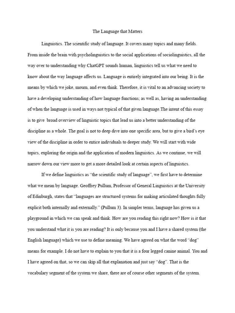 The Language That Matters | PDF | Linguistics | Human Communication