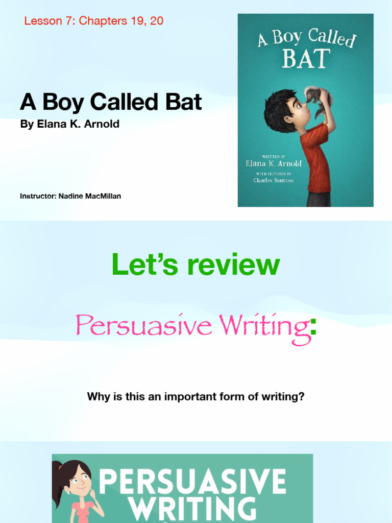 A Boy Called Bat Lesson 7 | PDF