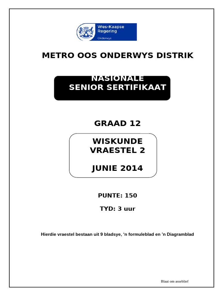 Afr P2 Junie 2014 finaal | PDF