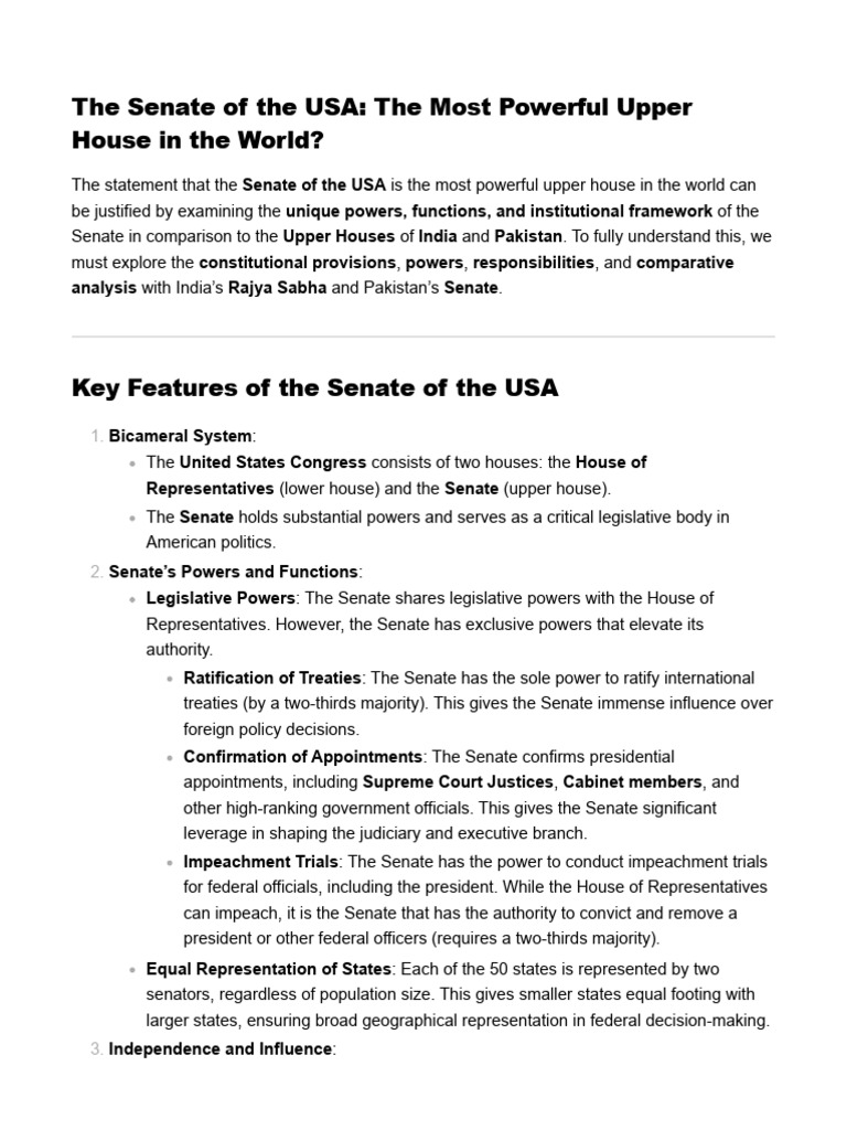 Senate of the USA | PDF | Presidents Of The United States | American ...
