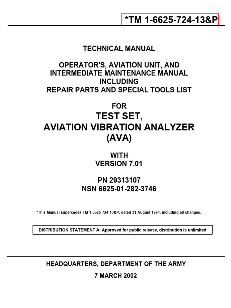TM 1-6625-724-13&p Manual Ava Vibracion | PDF | Helicopter Rotor