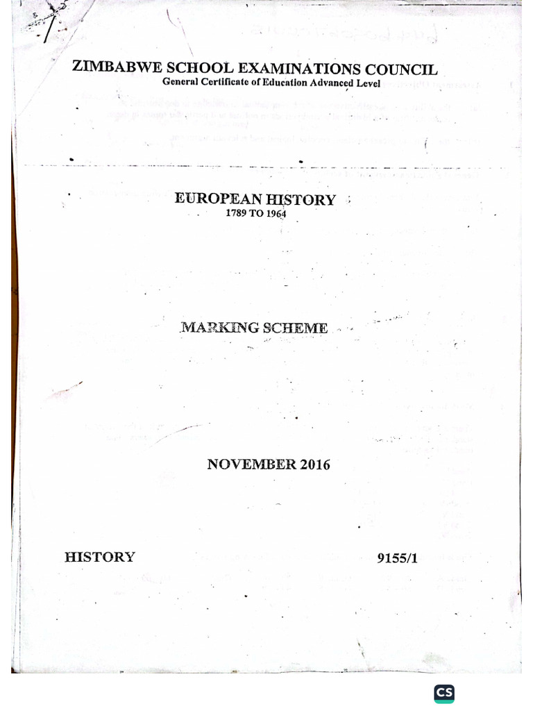 A Level Marking Scheme History 2016 | PDF
