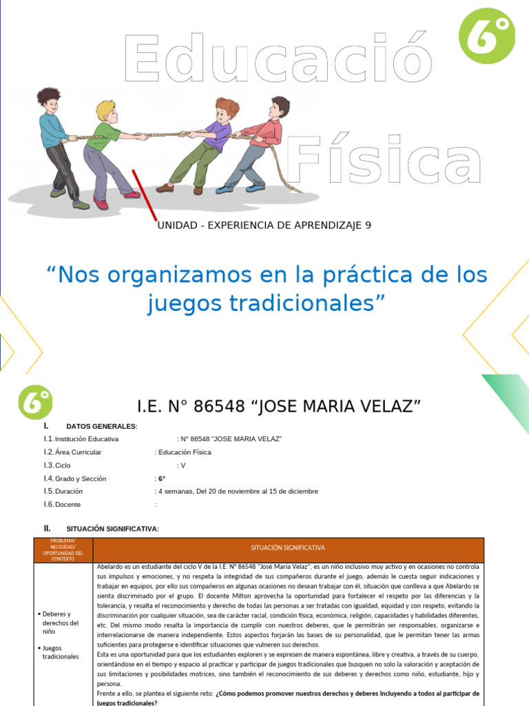 UNIDAD EdA - V - 6° 2024 | PDF | Aprendizaje | Maestros