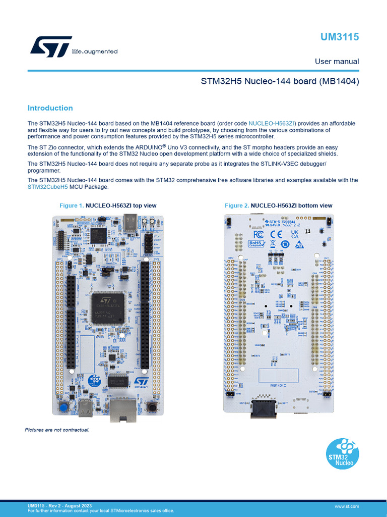 Um3115 stm32h5 Nucleo144 Board mb1404 Stmicroelectronics | PDF | Electronics | Computer Science