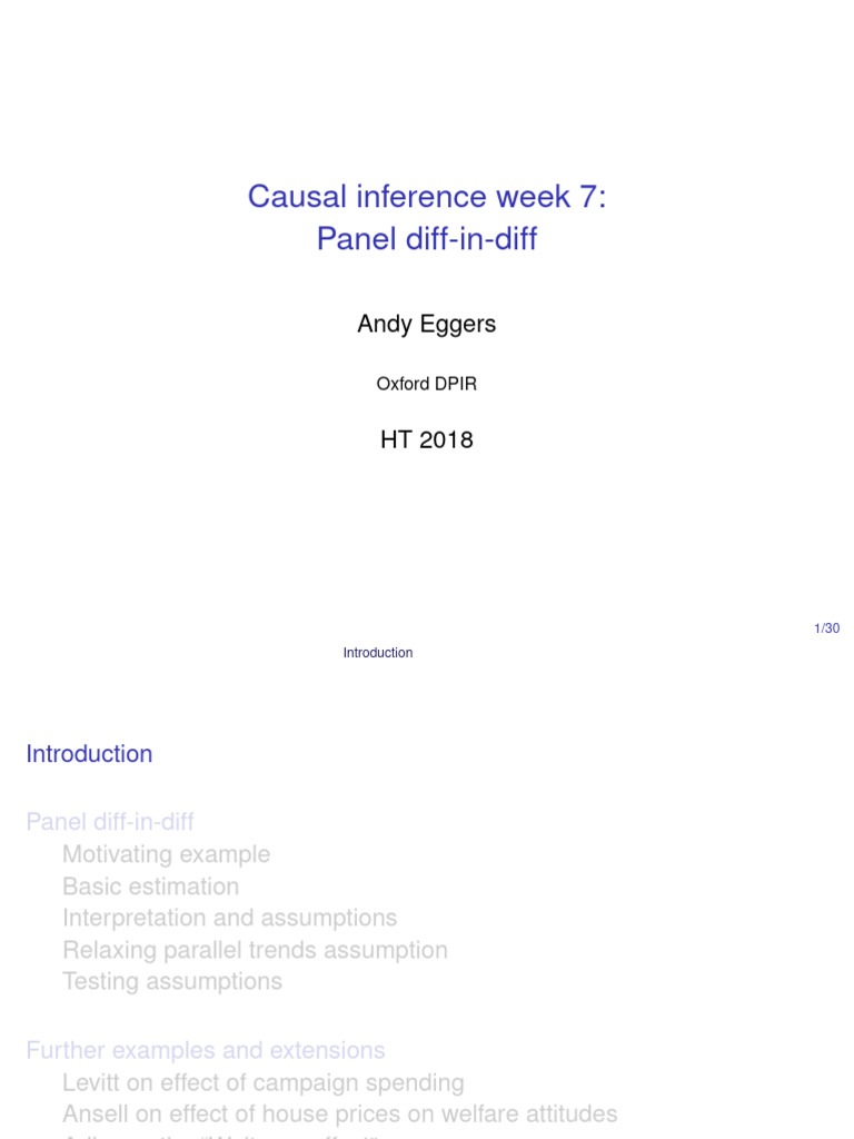CausalInference w7 Panel | PDF | Regression Analysis | Linear Regression