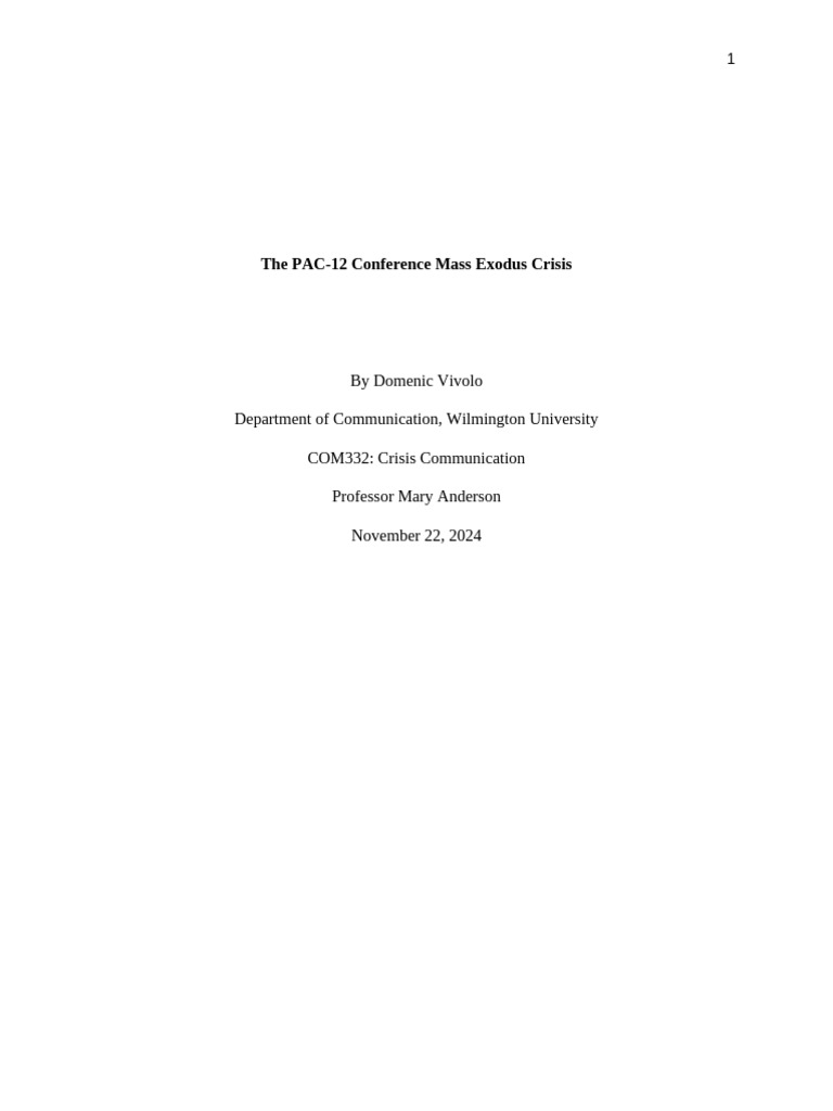 The PAC-12 Conference Mass Exodus Crisis | PDF