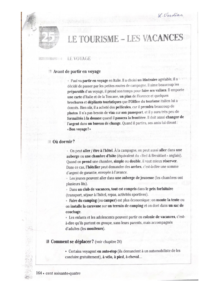 Le Tourisme - Les Vacances | PDF