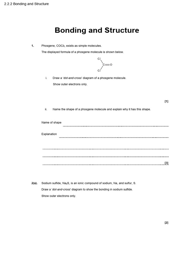 2.2.2 Bonding and Structure QP | PDF | Chemical Bond | Ionic Bonding