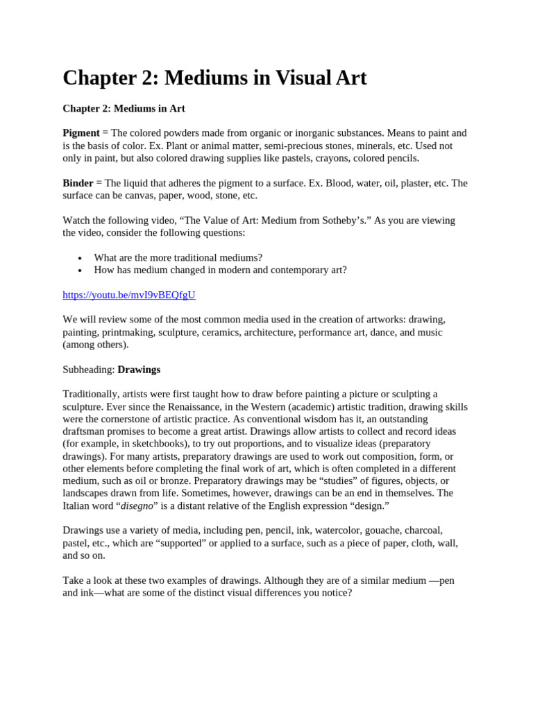2024-12-15T09!25!49-187Z-Chapter 2 Mediums in Visual Art | PDF | Printmaking | Paintings
