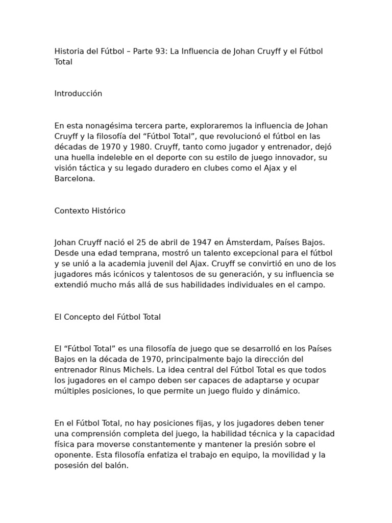 La Historia Completa Del Fútbol (Parte 93) | PDF | Johan Cruyff | FC Barcelona