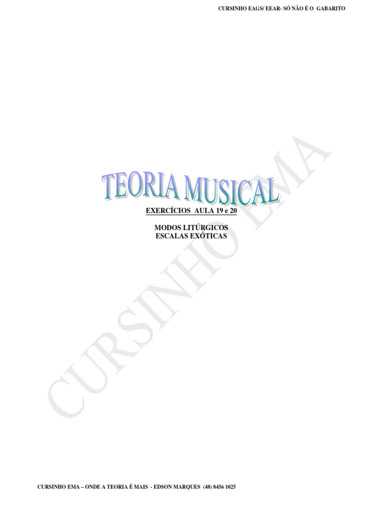 Aula 19 e 20 MODOS LITURGICOS E ESCALAS EXOTICAS | PDF