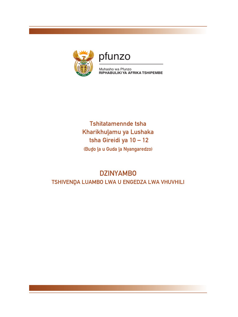 Tshivenda 2nd Language | PDF | Languages Of Africa
