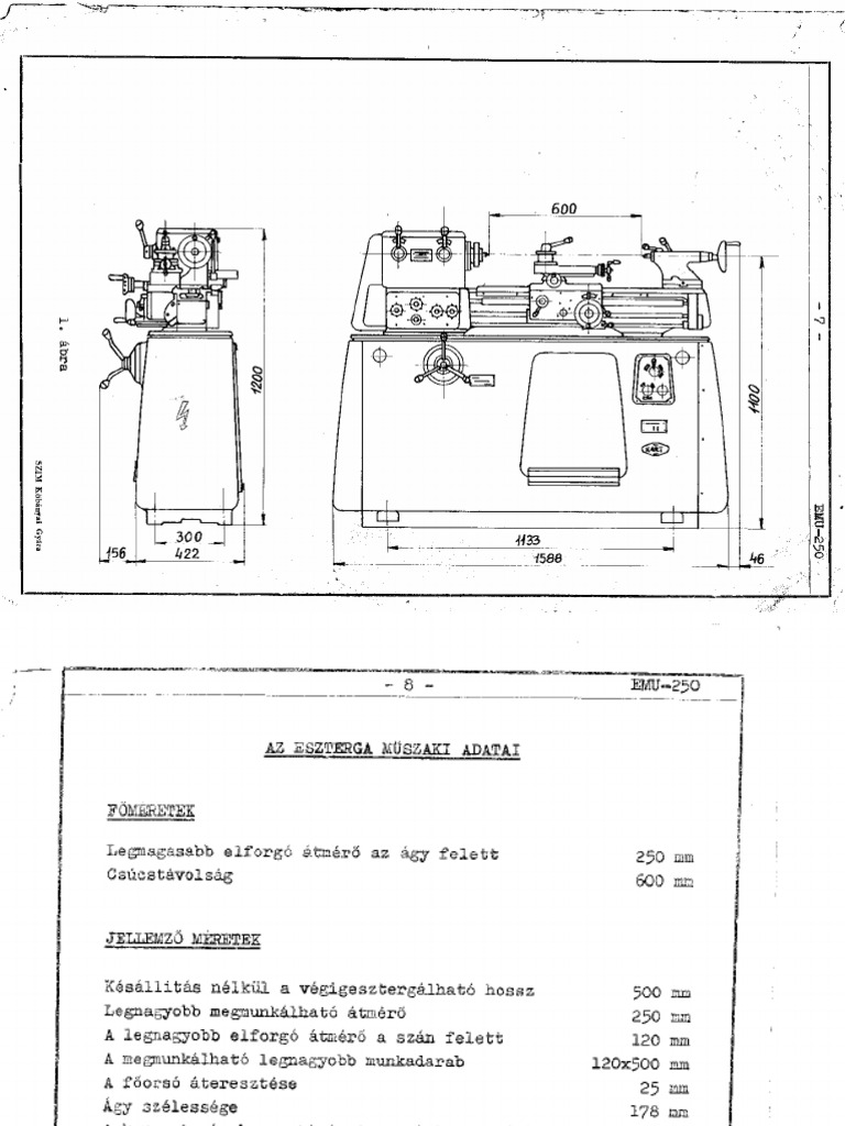 EMU-250, EMU-250-R, EMU-250-FP Esztergagép Magyar Gépkönyv | PDF