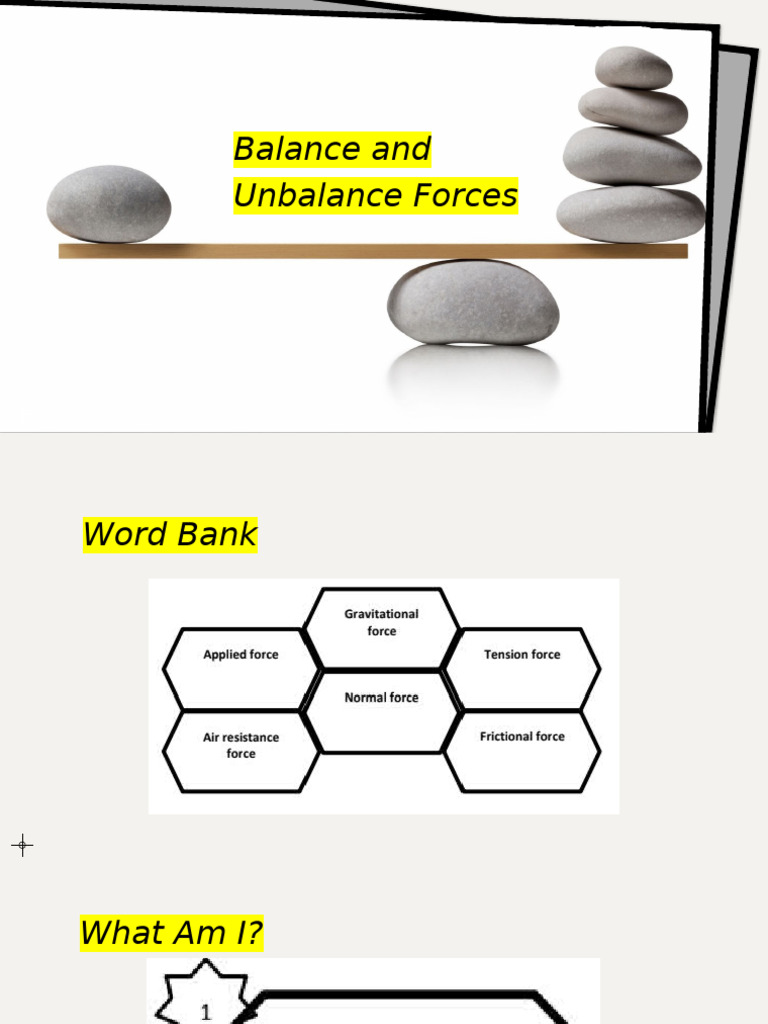 Balance and Unbalance Forces | PDF | Force | Newton's Laws Of Motion