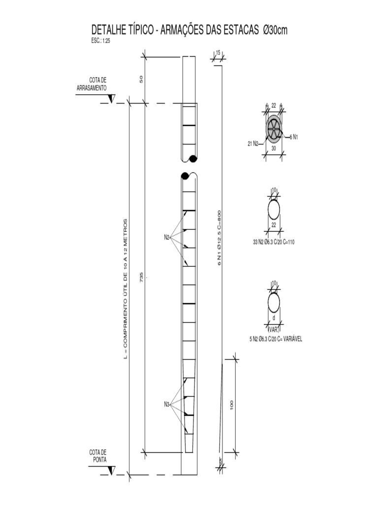 Detalhe Típico Da Estaca | PDF