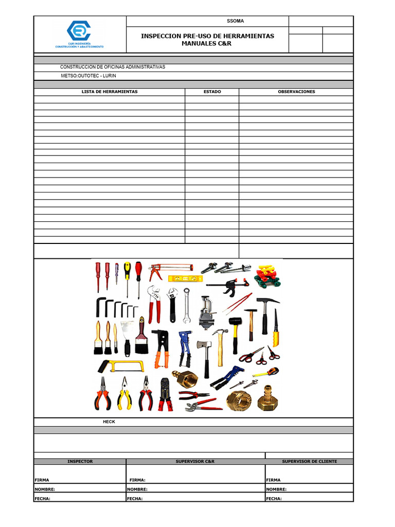 Form Insp Herramientas Manuales | PDF