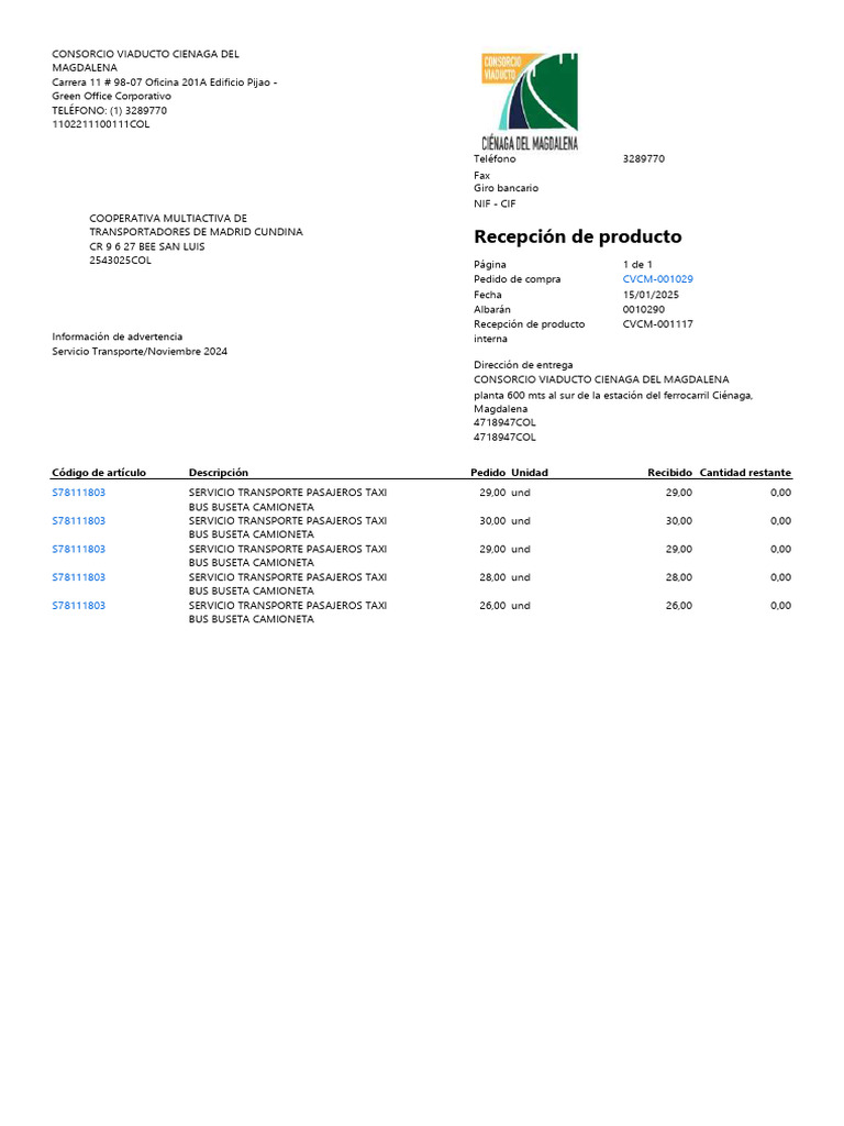 CVCM-001029 Cootramadrid | PDF