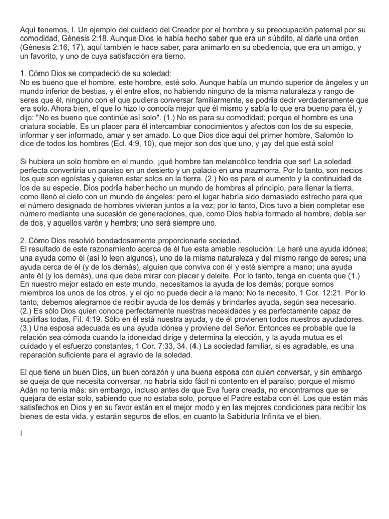 Comentario GEN-2-18 MattHenry | PDF | Adán | Dios