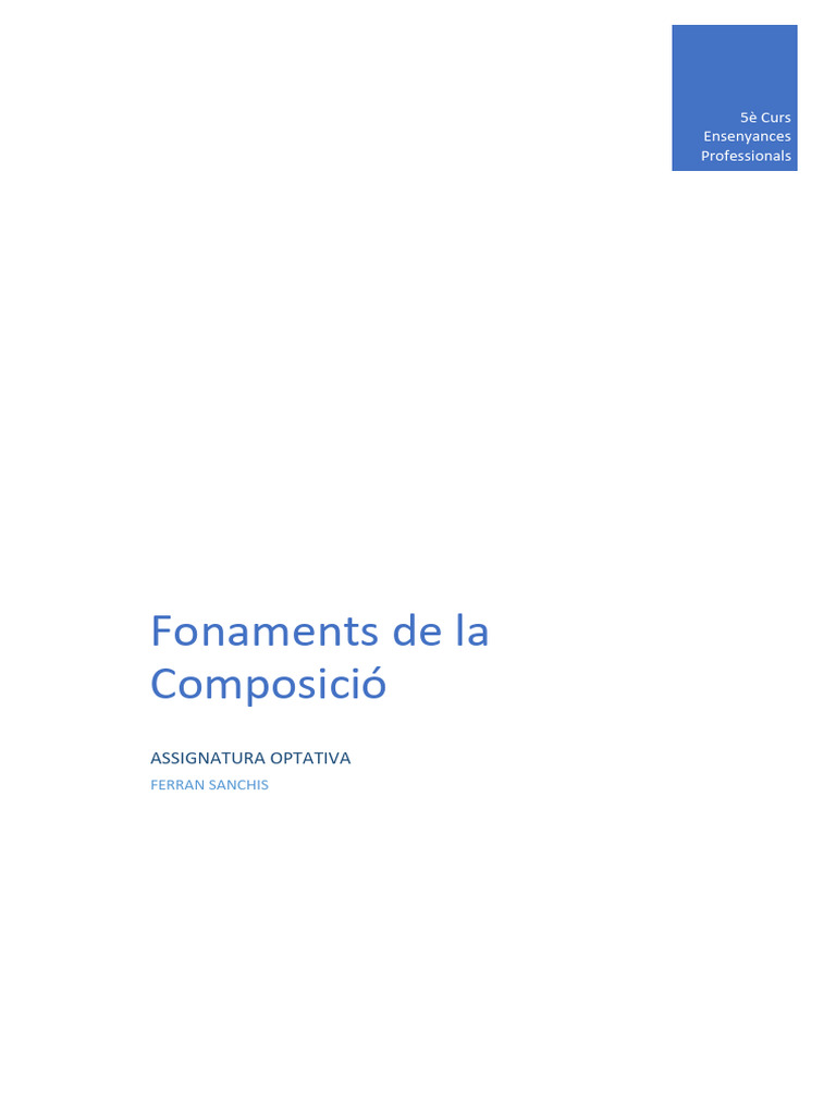 Fonaments de La Composició I (Definitiu) | PDF