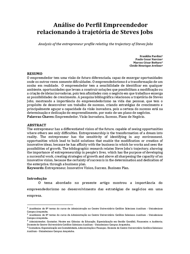 Artigo-Analise-do-Perfil-Empreendedor-relacionando-a-trajetoria-de-Steves-Jobs-Pronto | PDF ...