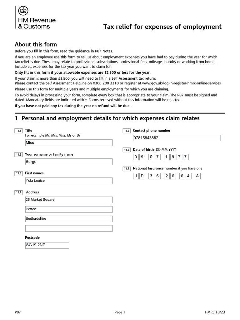 Tax Relief for Employment Expenses Guide | PDF | Flat Tax | Customs