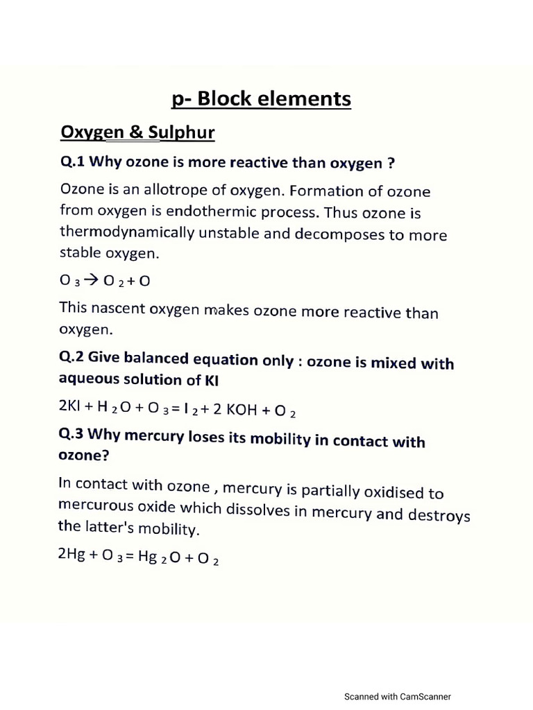 Inorganic Chemistry(P-block) 2 | PDF