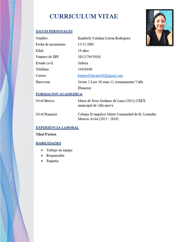 CV de Kimberly | PDF