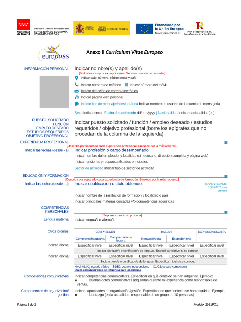 CV Europeo | PDF | Software | Informática