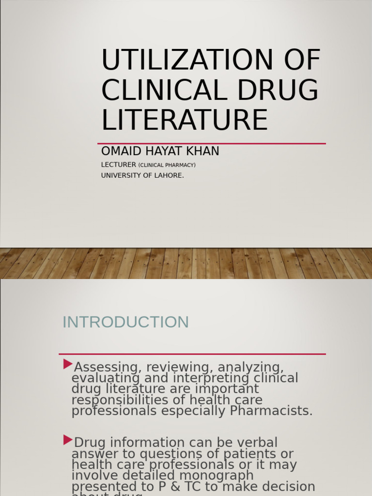 2 Drug Literature Evaluation-1 | PDF | Pharmacy | Evidence Based Medicine