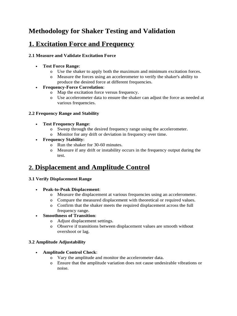 Methodology for Shaker Testing and Validation | PDF | Resonance ...