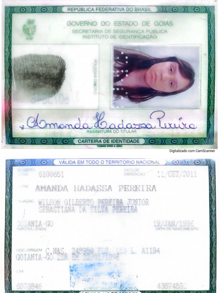 Identidade Amanda Hadassa | PDF
