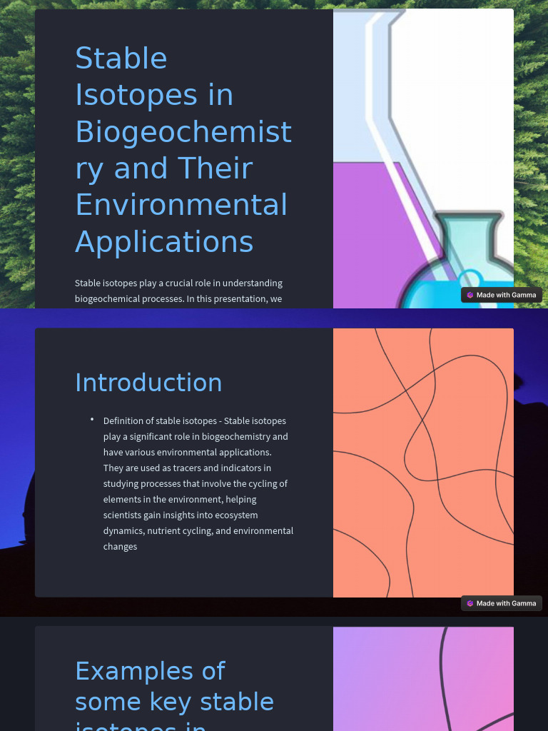 Stable Isotopes in Biogeochemistry and Their Environmental Applications ...
