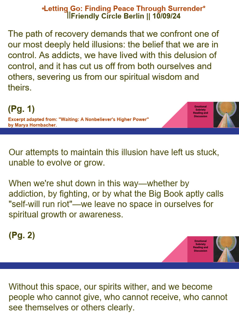 Letting Go - Finding Peace Through Surrender | PDF | God | Knowledge